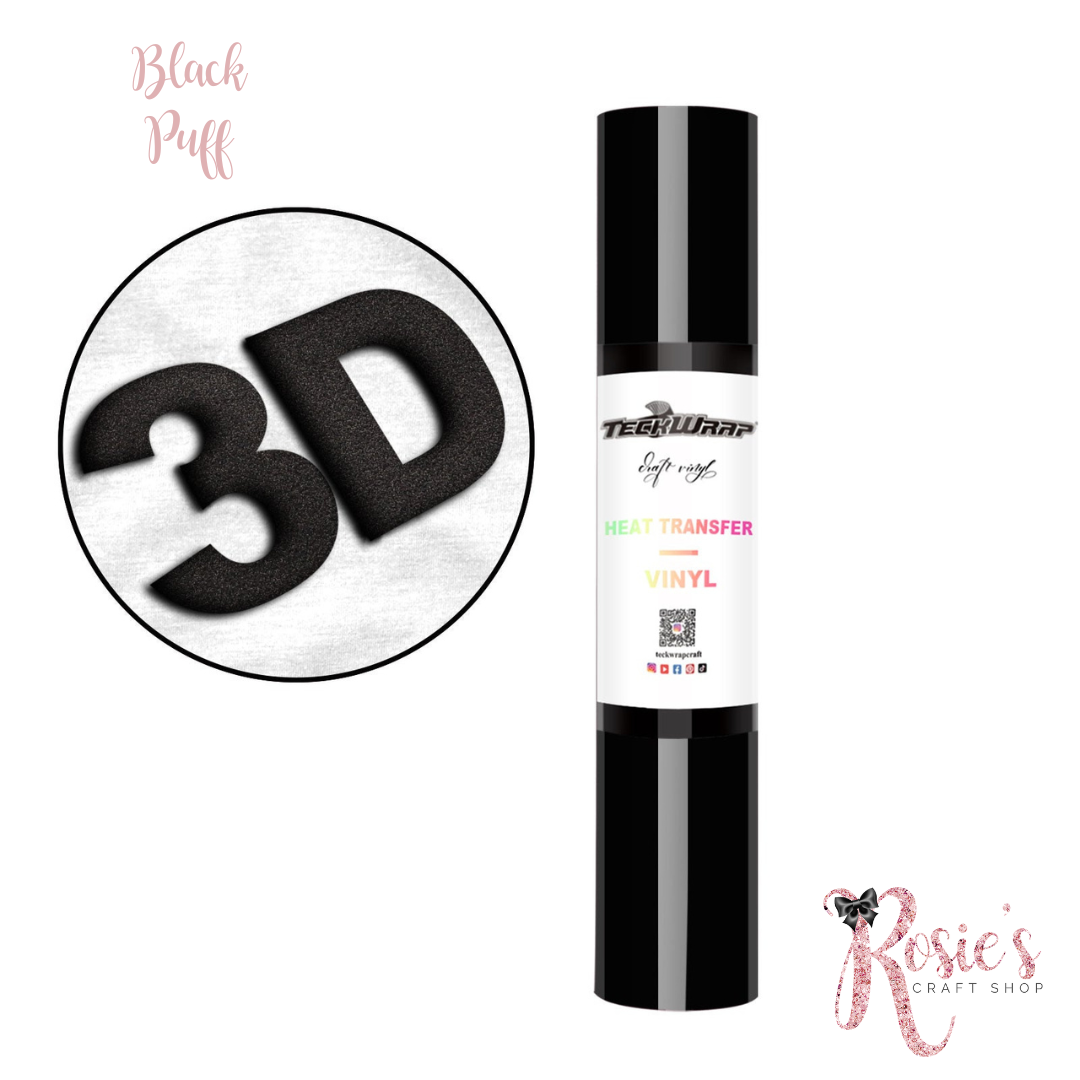 Black Puff Teckwrap HTV Heat Transfer Vinyl ️ – Rosie's Craft Shop Ltd